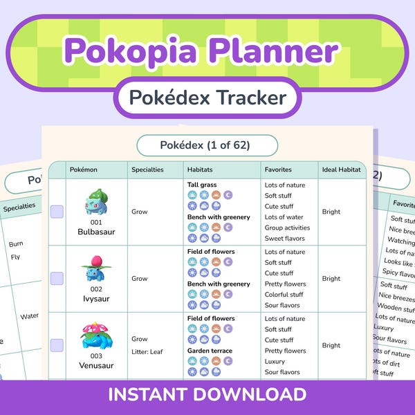 Printable Pokedex - Etsy