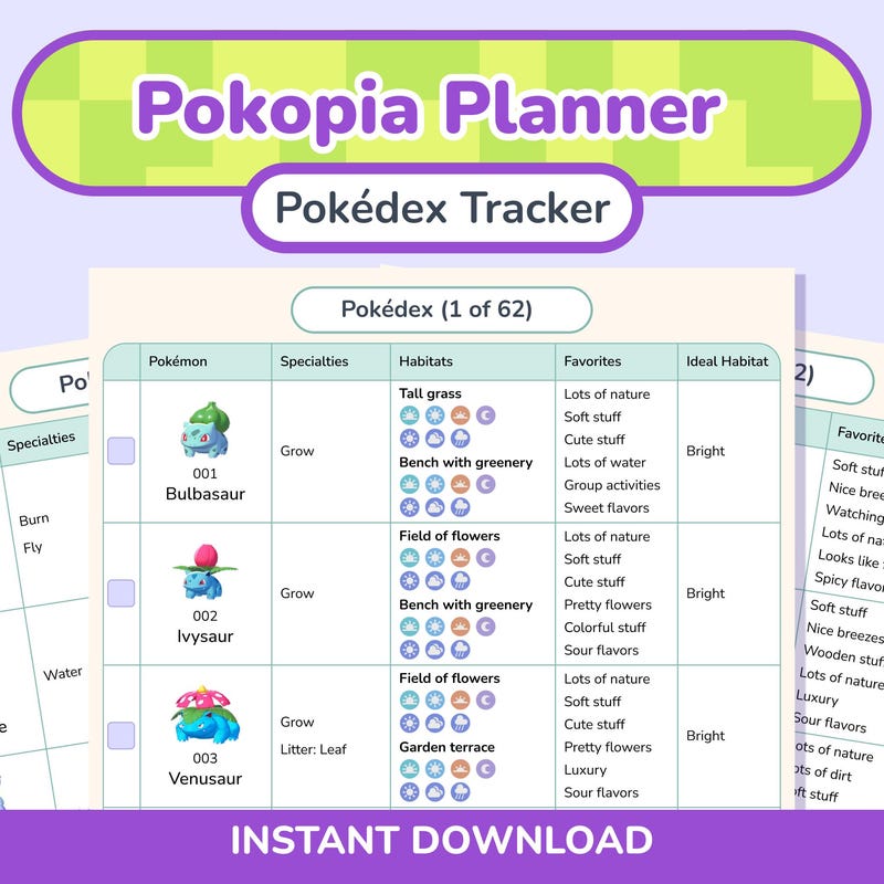 Printable Pokedex - Etsy