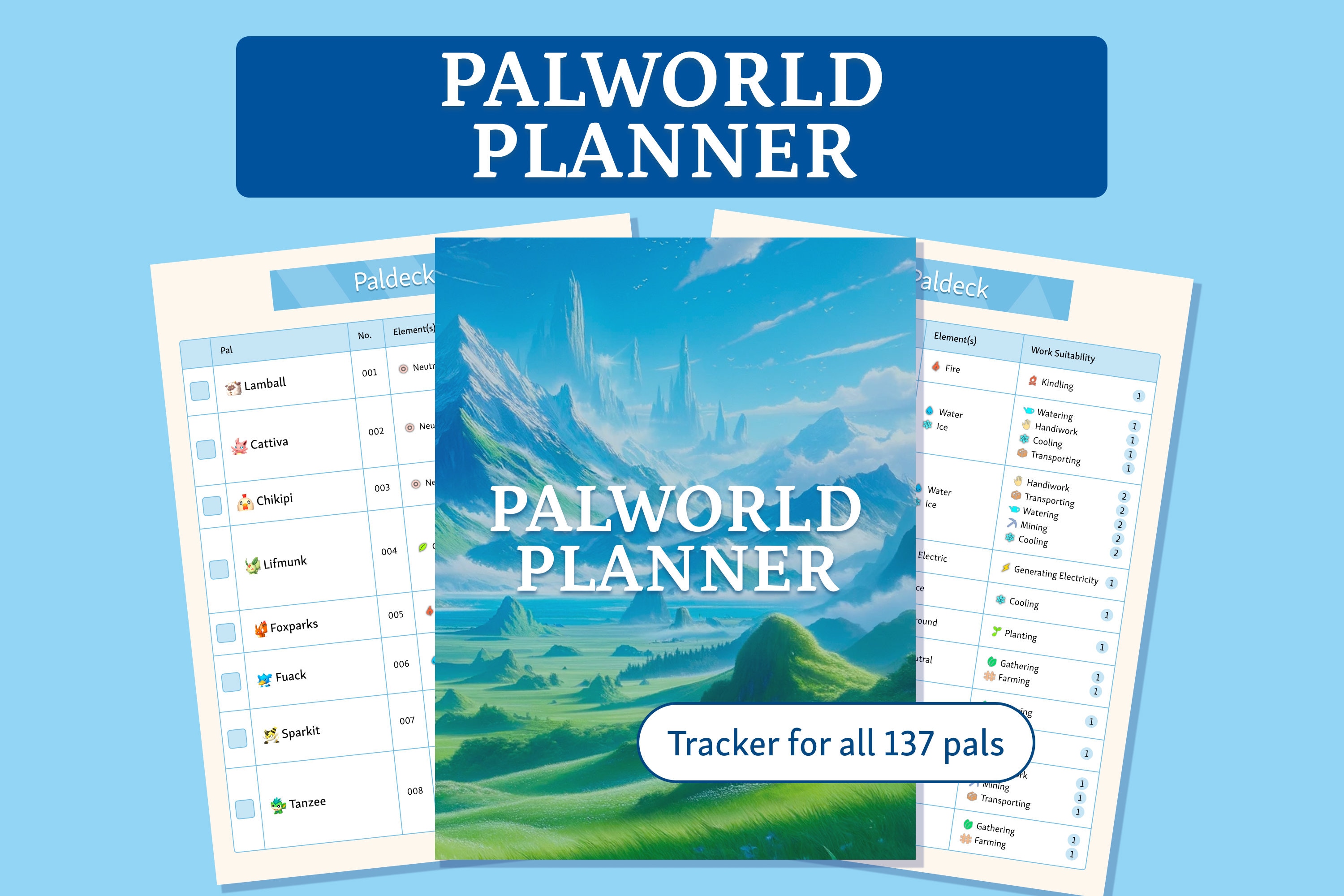 Palworld Planner - Paldeck Entry Guide | Goodnotes Template | Printable ...
