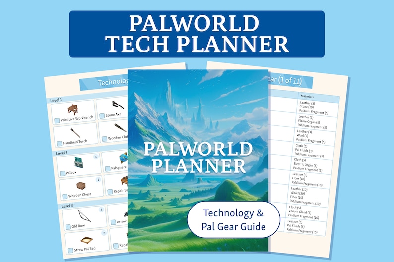 Palworld Planner - Technology and Pal Gear Guide | Goodnotes Template ...