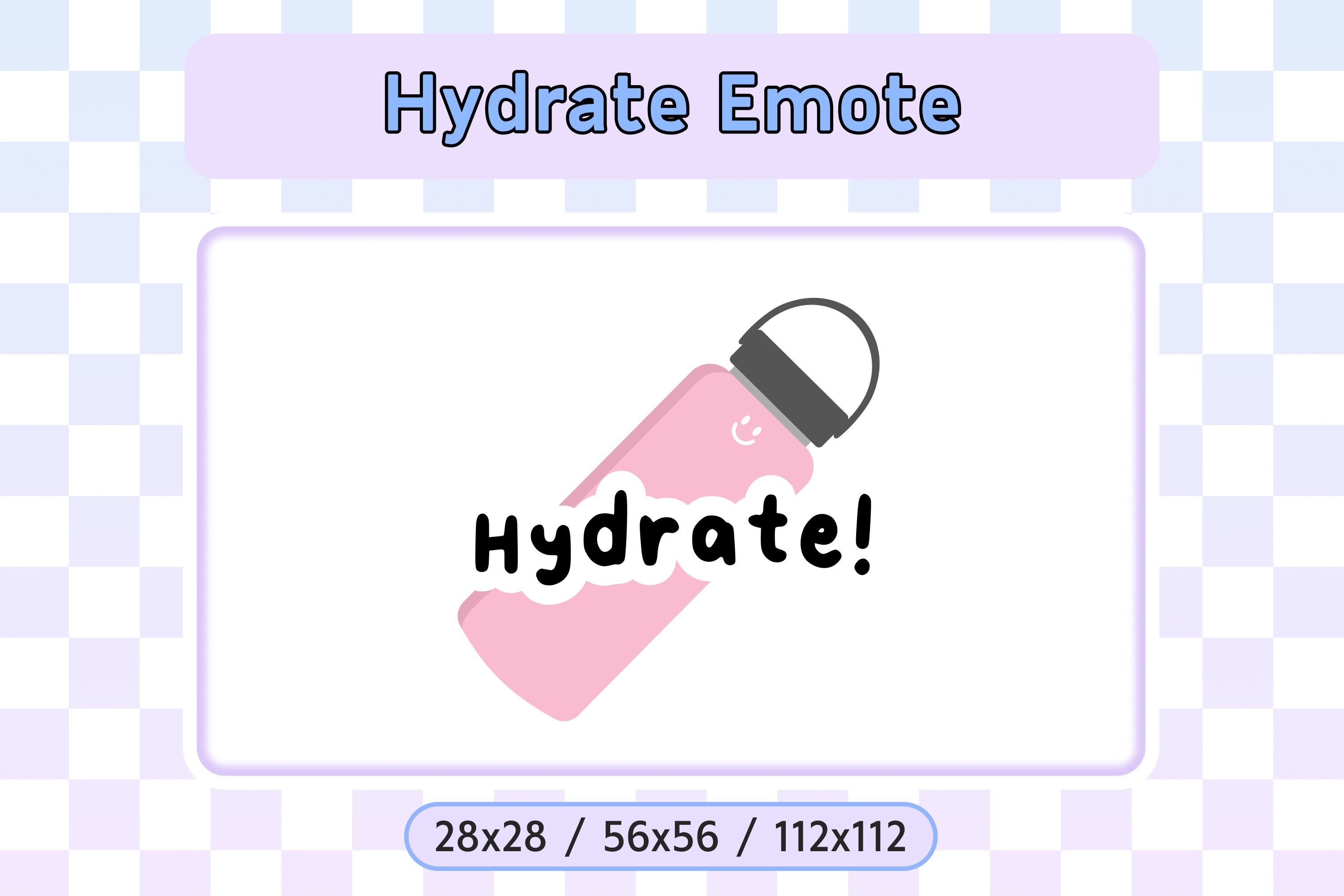 Twitch Emote / Hydrate / Pink Water Bottle / Streamer Discord - Etsy España