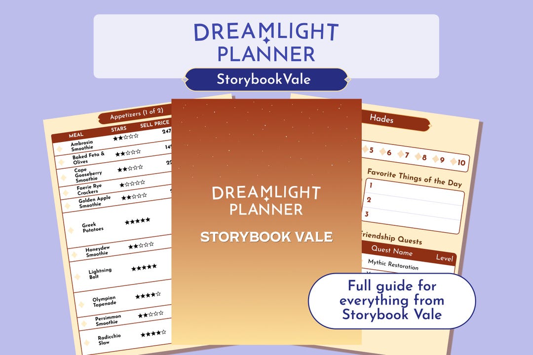 Dreamlight Valley Storybook Vale Planner - Full Guide for DLC ...