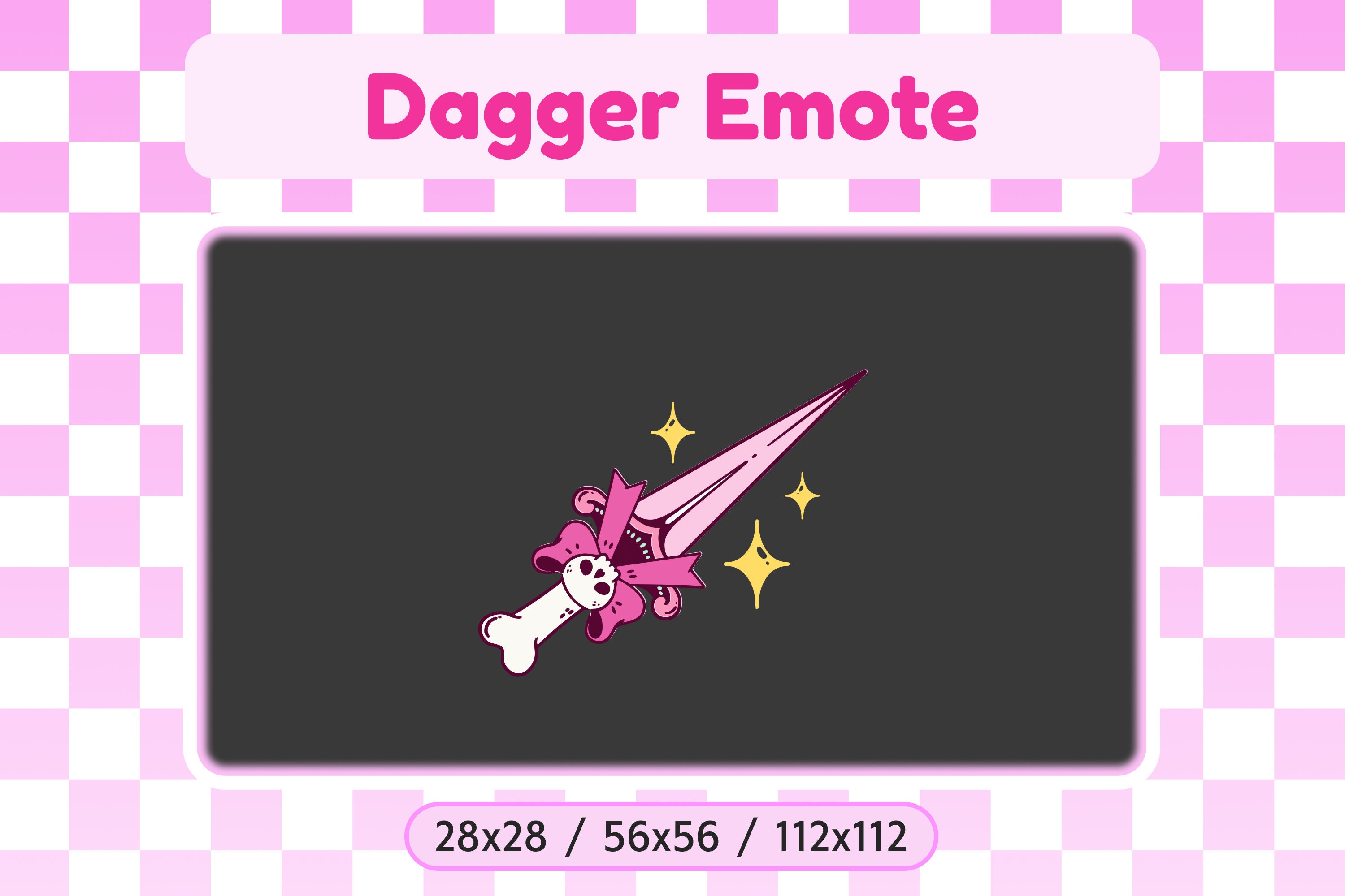 Twitch Emote Cute Dagger Streamer Discord Chat Goth Aesthetic Emote - Etsy