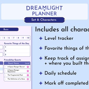Dreamlight Valley Planner - Set 8 Characters | Leveling + Gifts Guide ...