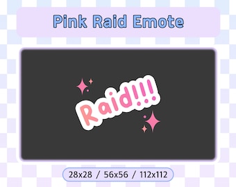 1 Cute Pink/purple RAID Emote for Twitch, Youtube, Discord, Stream ...
