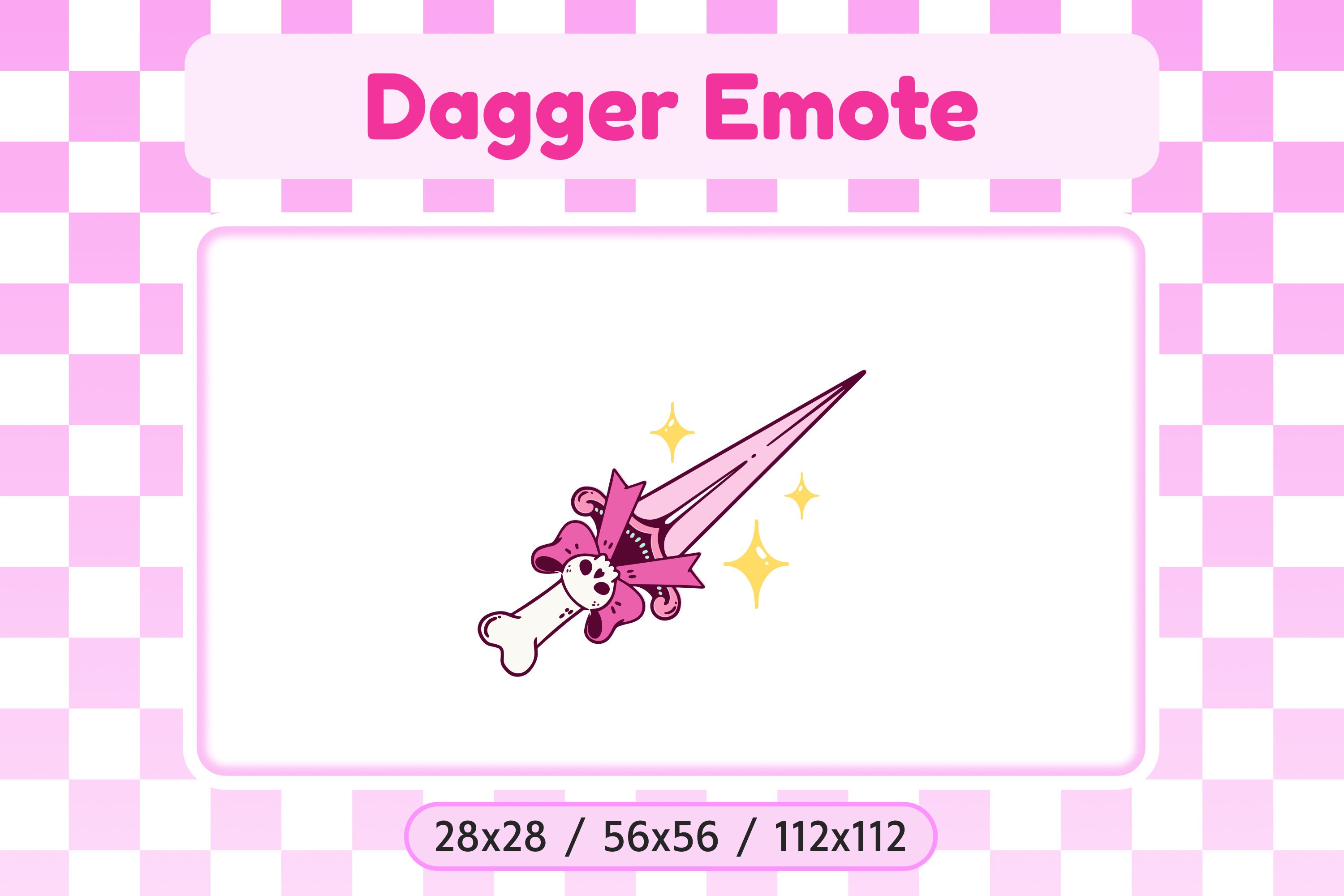 Twitch Emote Cute Dagger Streamer Discord Chat Goth Aesthetic Emote - Etsy