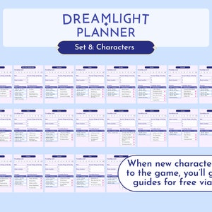 Dreamlight Valley Planner - Set 8 Characters | Leveling + Gifts Guide ...