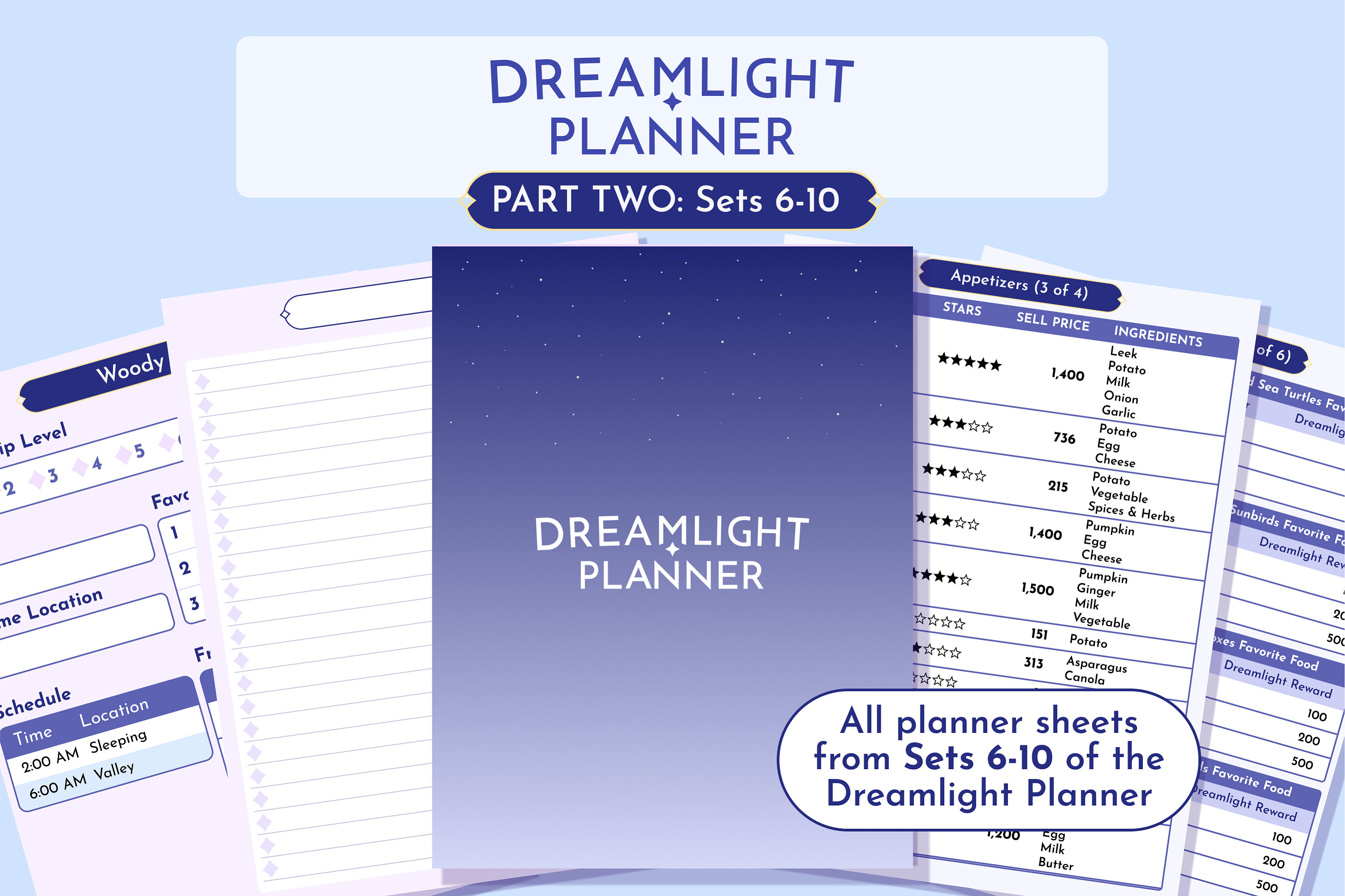 Dreamlight Valley Planner - Sets 6-10 Guide Tracker | Base Game Only ...