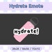 Hydrate Twitch Emote: Pink Water Bottle, Kawaii Streamer Chat (digital ...