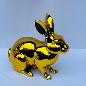 Rabbit, Rabbit Statue, Rabbit Figurine, Gold Statue, Figurine, Golden ...