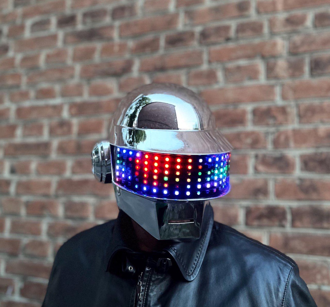 Casco Daft Punk Thomas, casco electrónico plateado cromado Daft Punk Thomas, casco, casco de ...