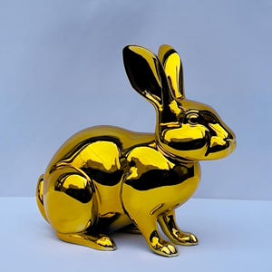 Rabbit, Rabbit Statue, Rabbit Figurine, Gold Statue, Figurine, Golden ...