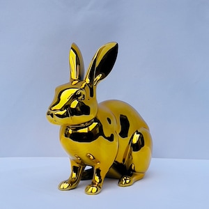 Rabbit, Rabbit Statue, Rabbit Figurine, Gold Statue, Figurine, Golden ...