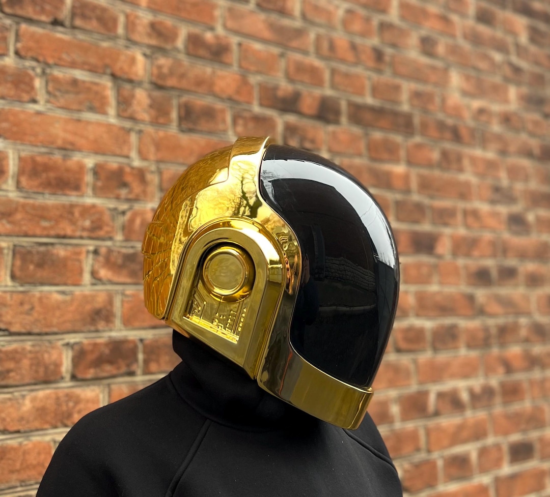 Casco Daft Punk, casco cromado Guy Manuel, casco cromado, casco para la cabeza, casco luminoso ...