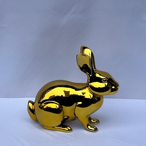 Rabbit, Rabbit Statue, Rabbit Figurine, Gold Statue, Figurine, Golden ...