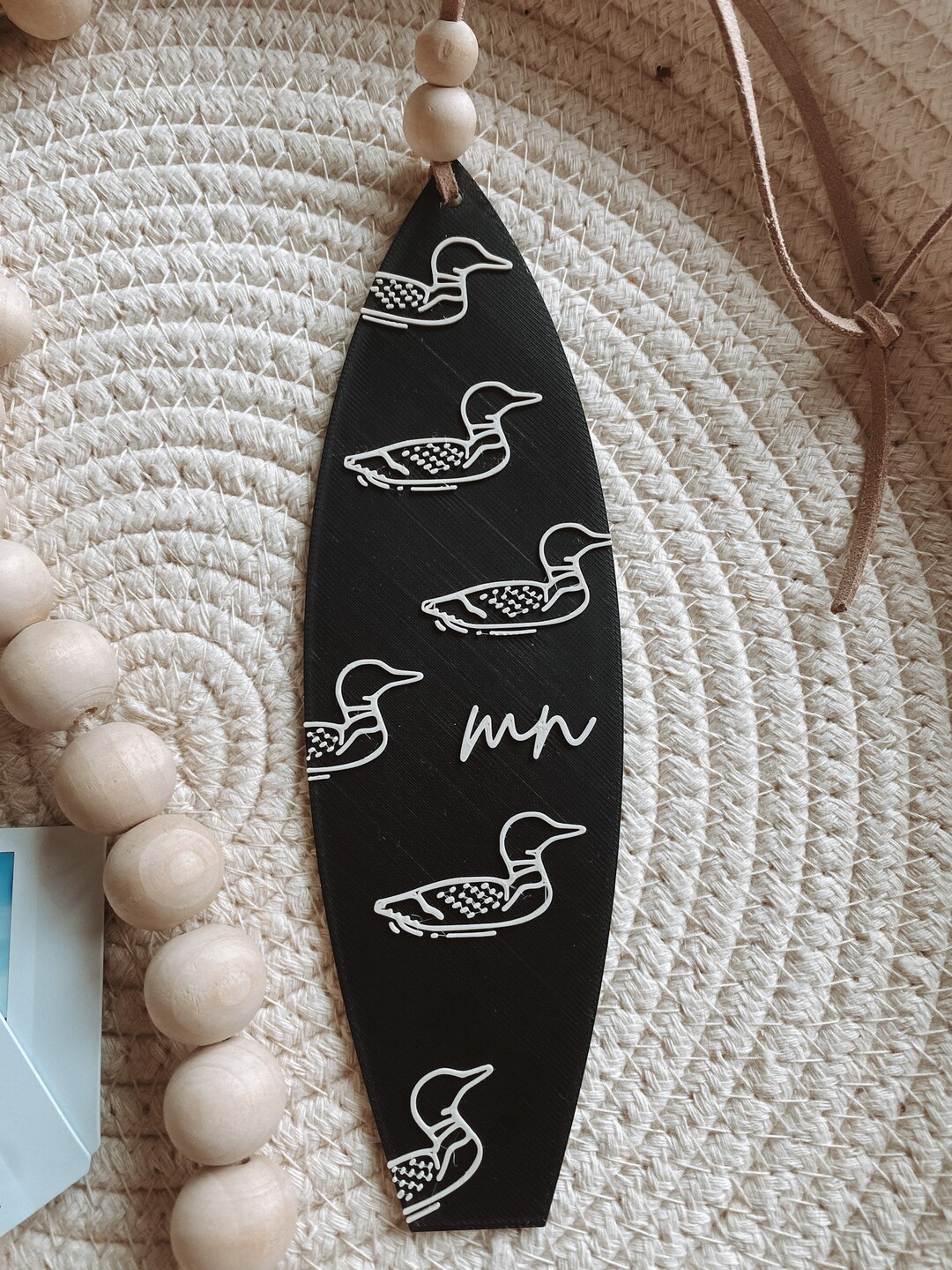 Essential Oil Car Diffuser Minnesota Loon Car Hanging Decor Wood Bead ...