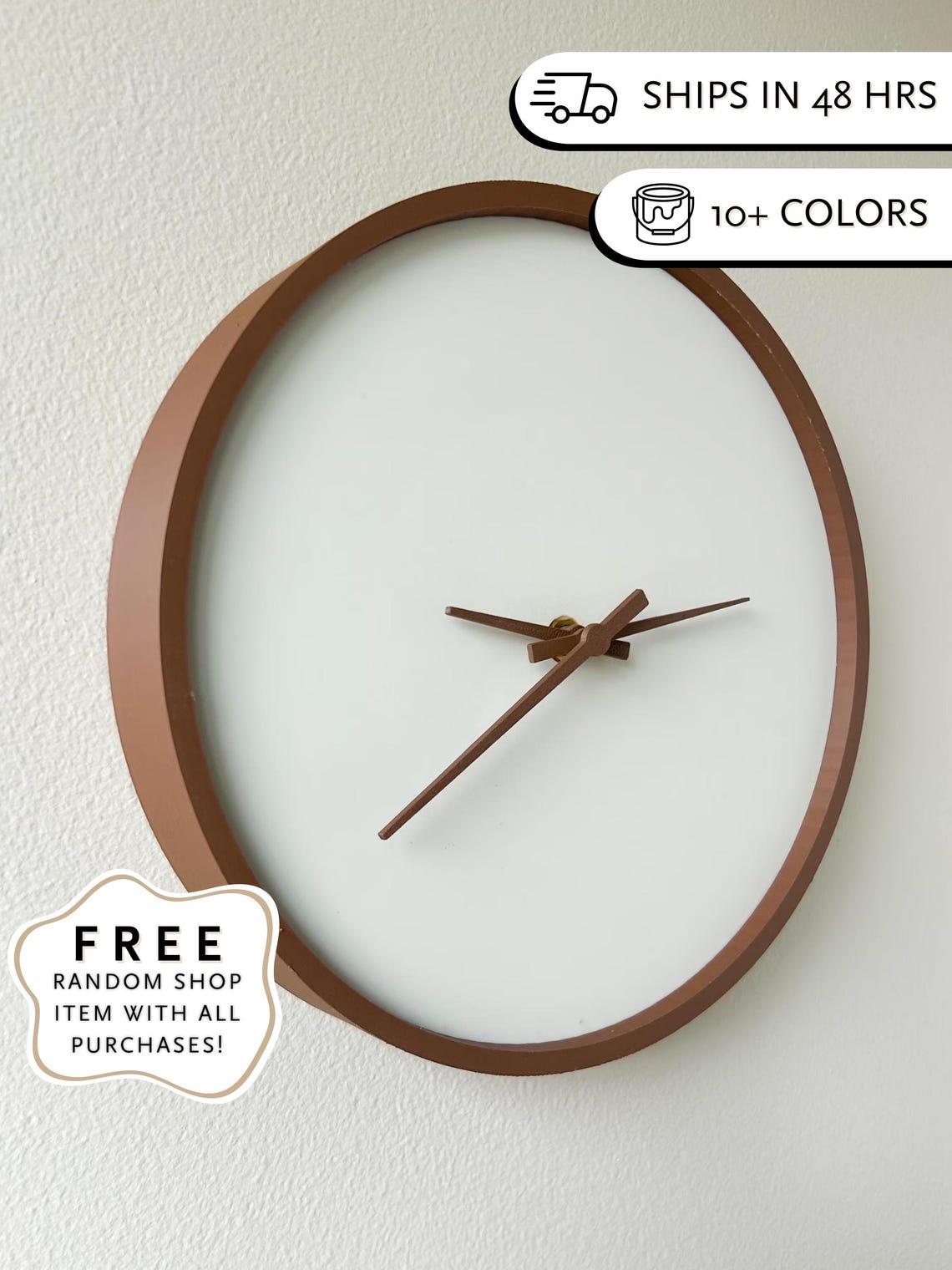Minimalist Clock Home Decor Simple Clock Office Decor Gift for ...