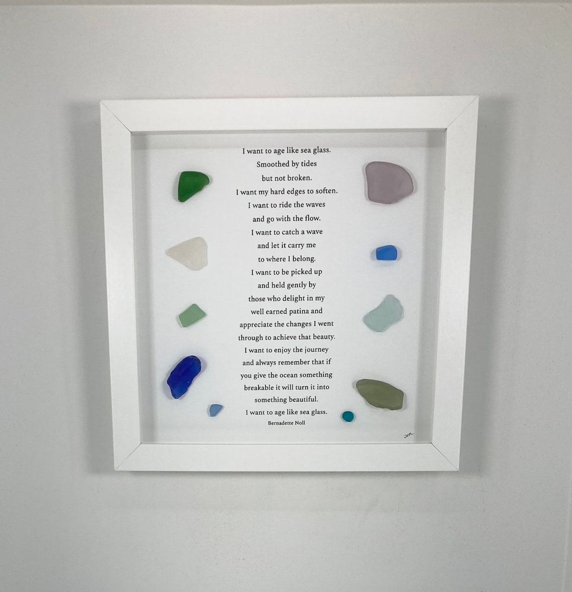 8x8 Sea Glass Poem Art i Want to Age Like Sea | Etsy
