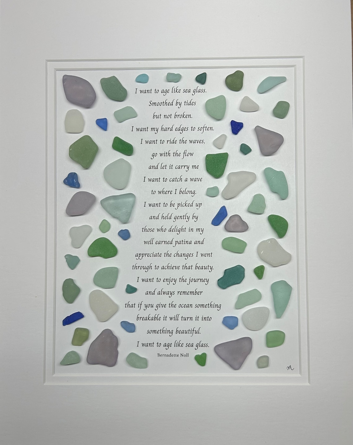11x14 Sea Glass Poem Art, "i Want to Age Like Sea Glass ...