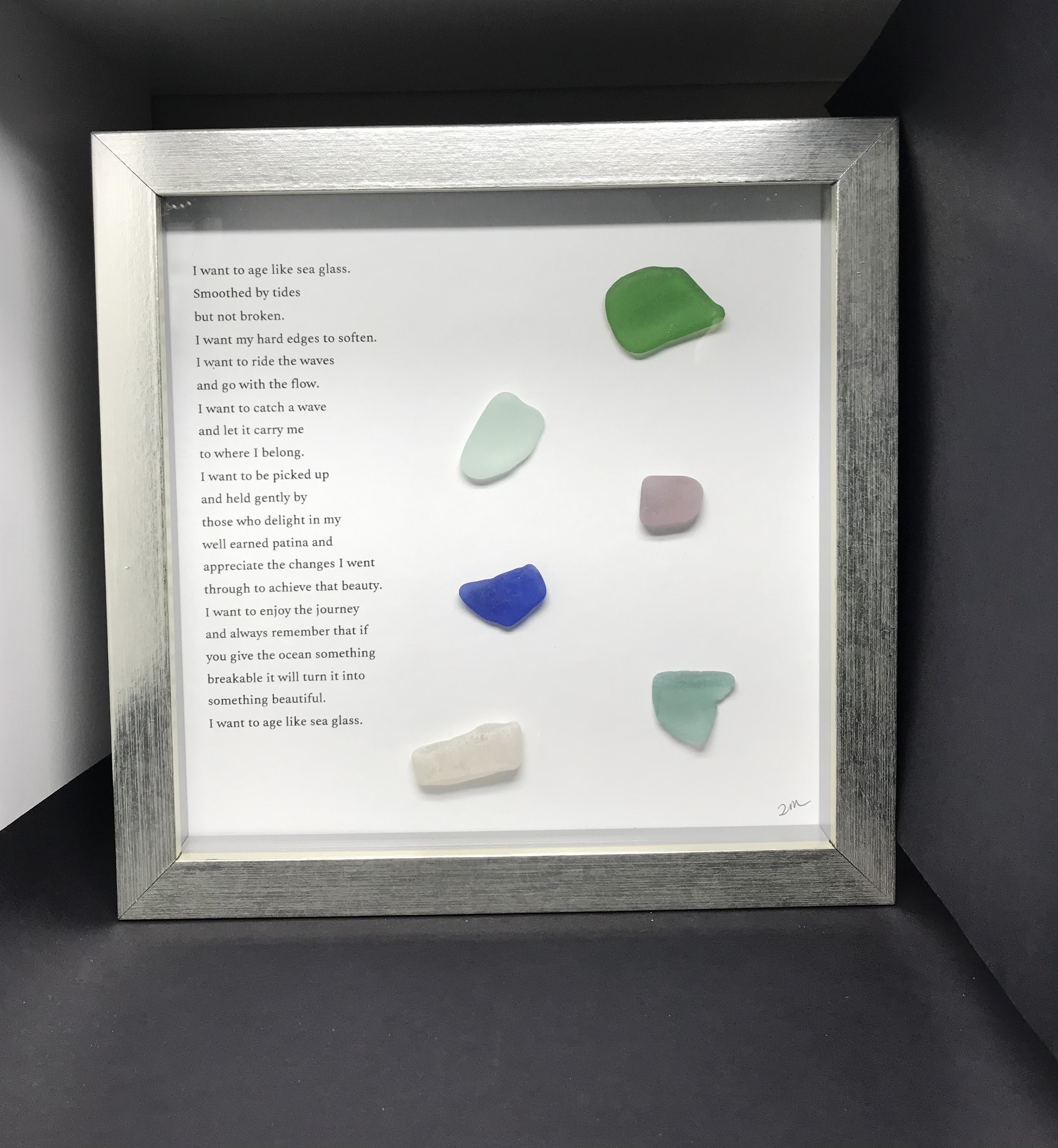 8x8 Sea Glass Poem Art "i Want to Age Like Sea Glass..." Bernadette ...