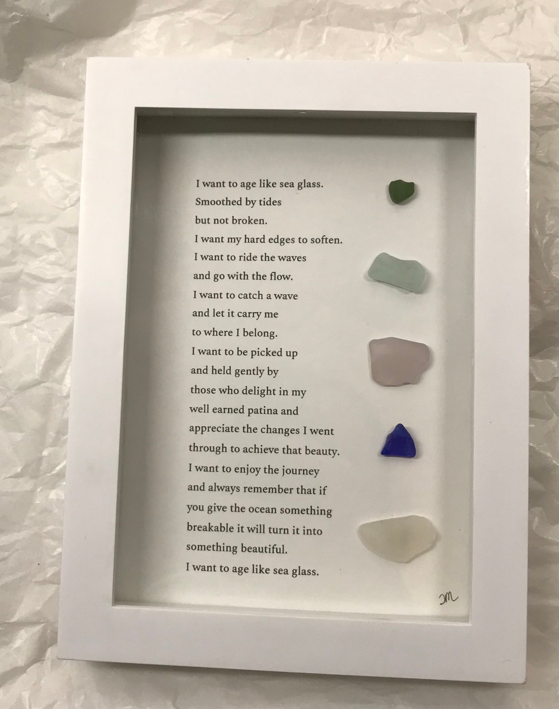 5x7 Sea Glass Poem i Want to Age Like Sea Glass... - Etsy UK
