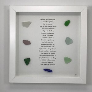 8x8 Sea Glass Poem Art "i Want to Age Like Sea Glass..." Bernadette ...