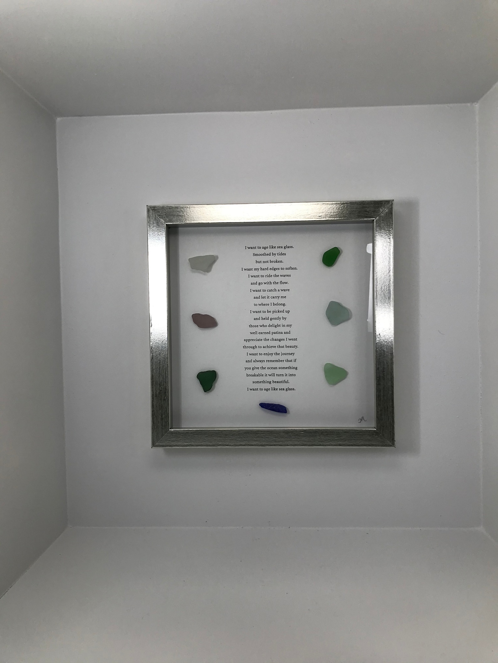 8x8 Sea Glass Poem Art i Want to Age Like Sea | Etsy