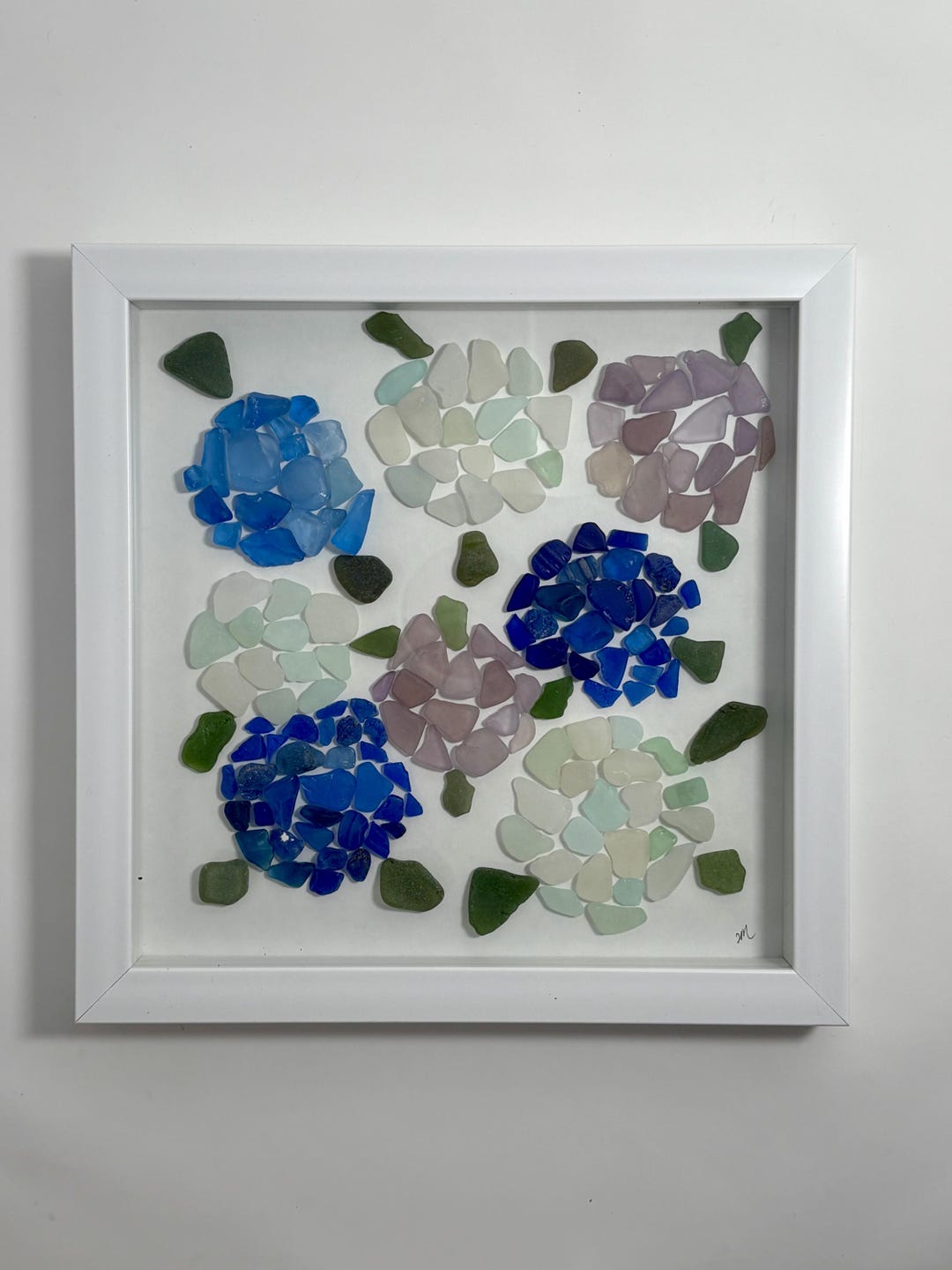 Hydrangea Sea Glass Art - Etsy