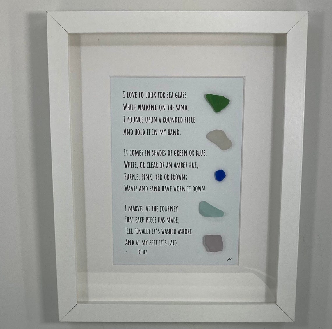 8x10 Sea Glass Poem, i Love to Look for Sea Glass... BJ Lee - Etsy