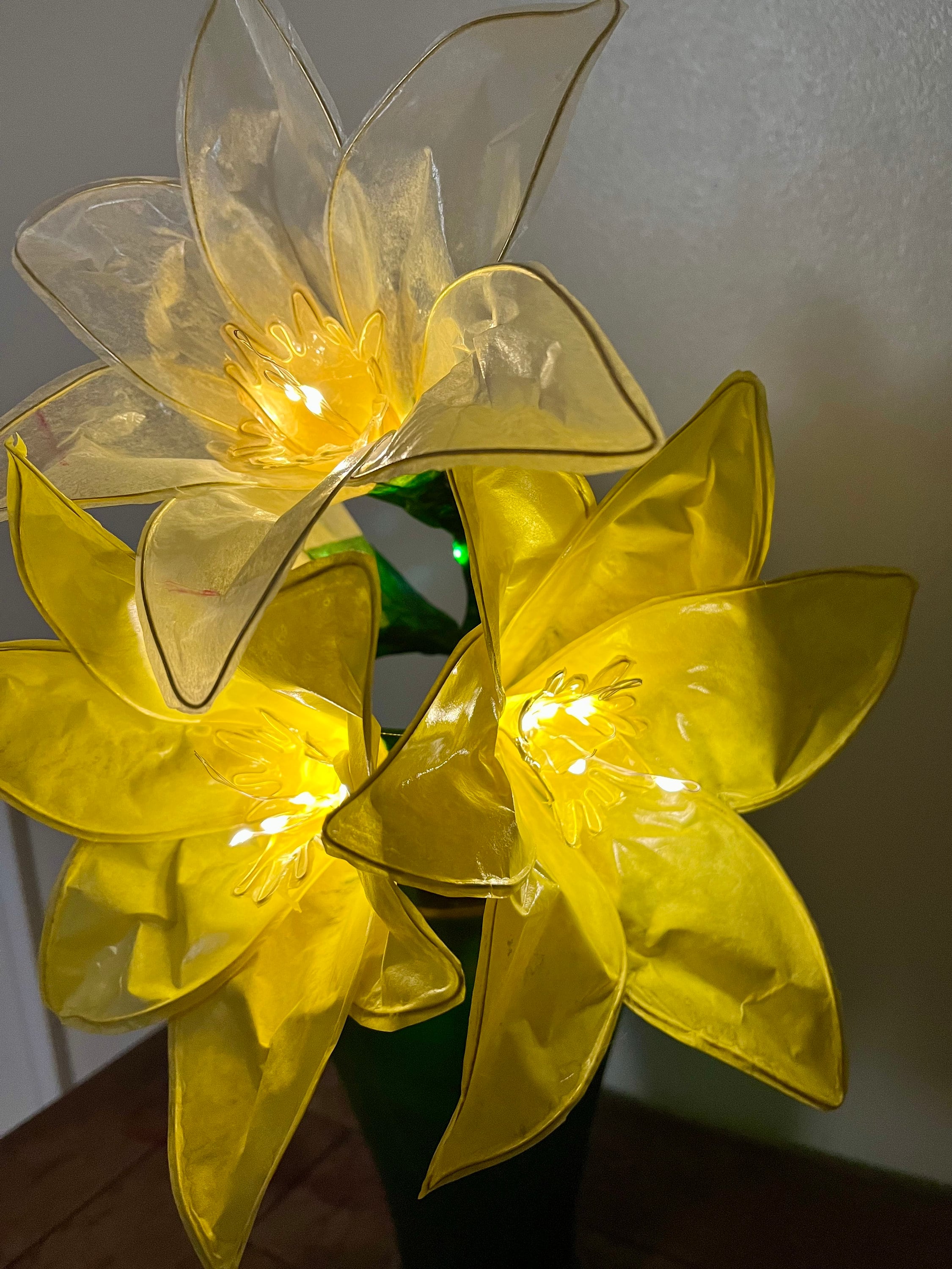 Daffodil Flower With LED Fairy Lights. Handmade Unique Home - Etsy