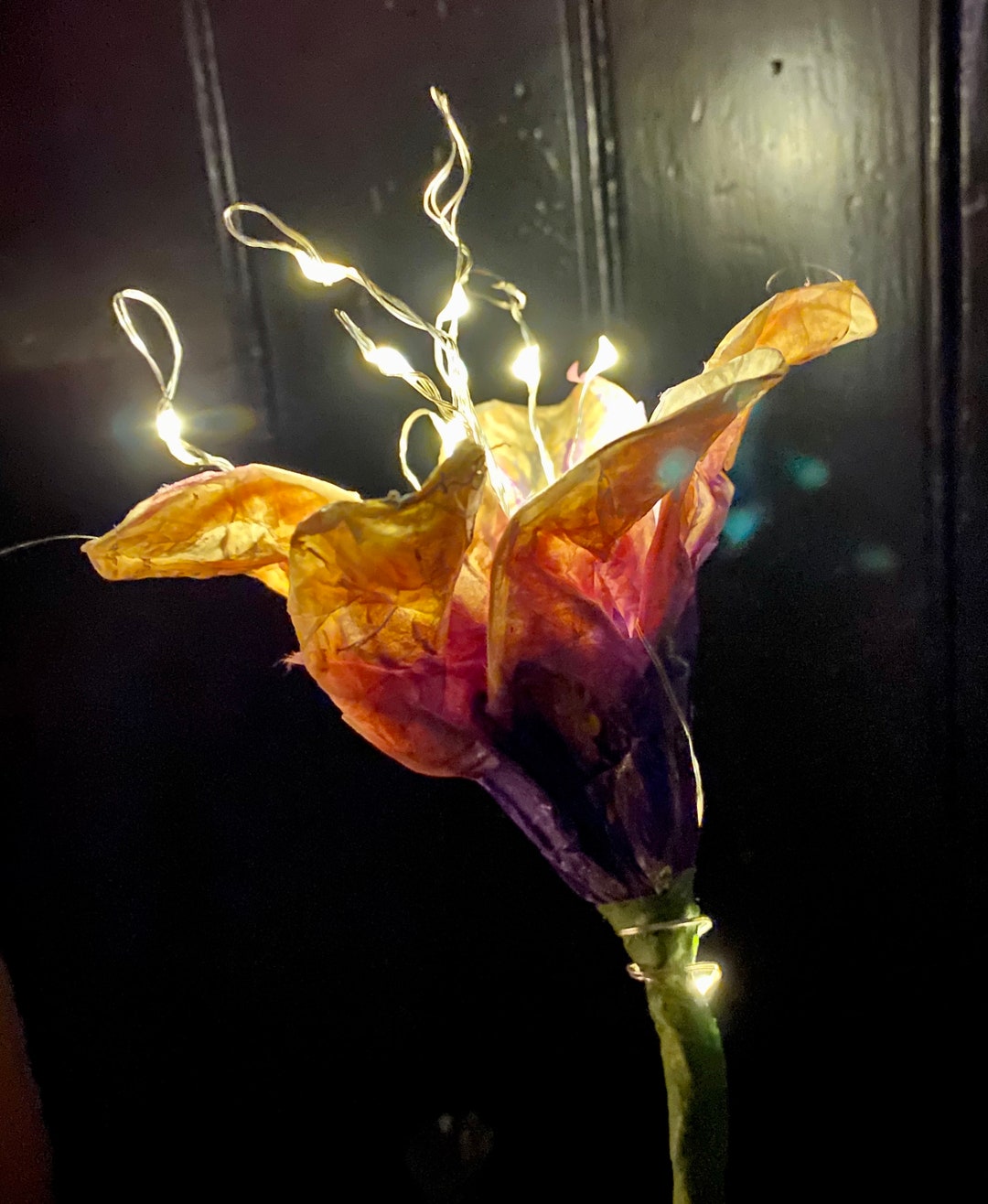 Lily Flower With LED Fairy Lights. Handmade, Unique Home Decor, Wedding ...