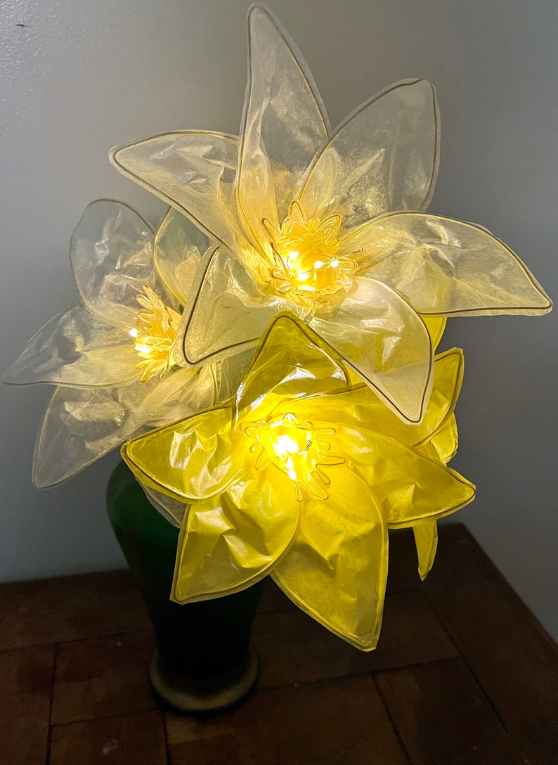 Daffodil Flower With LED Fairy Lights. Handmade, Unique Home Decor ...