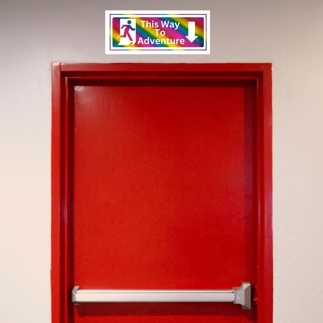 Adventure This Way Funny Exit Sign, Door Topper, Funny Sign, Office ...