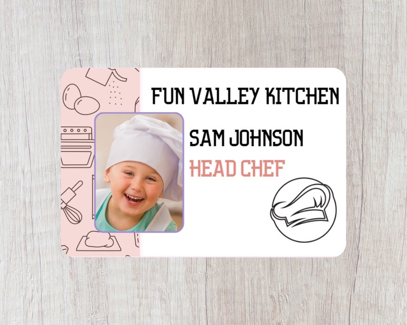 Personalized Child Chef ID Badge: Pretend Play Cooking Gift - Etsy