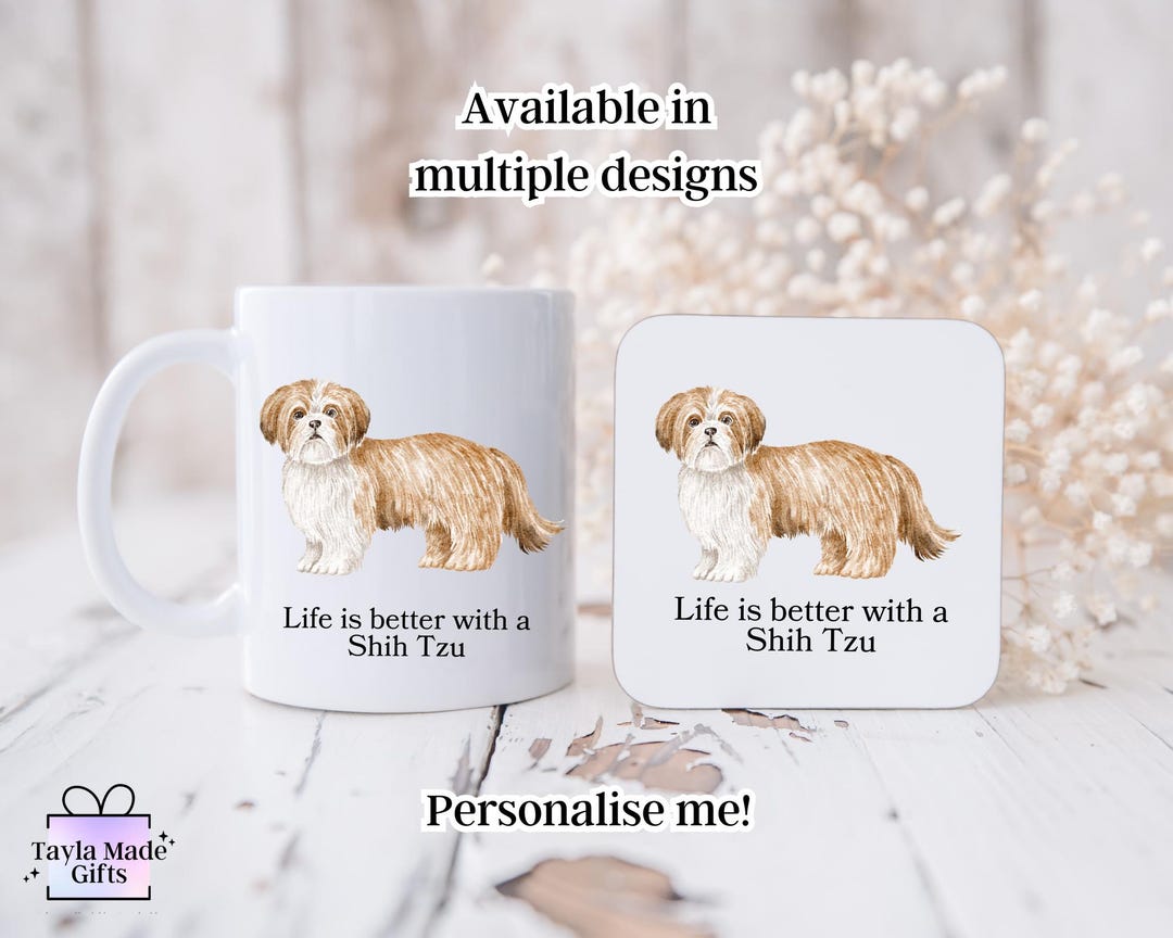 Personalised Shih Tzu Mug Shih Tzu Gift Set Shih Tzu Coffee Cup ...