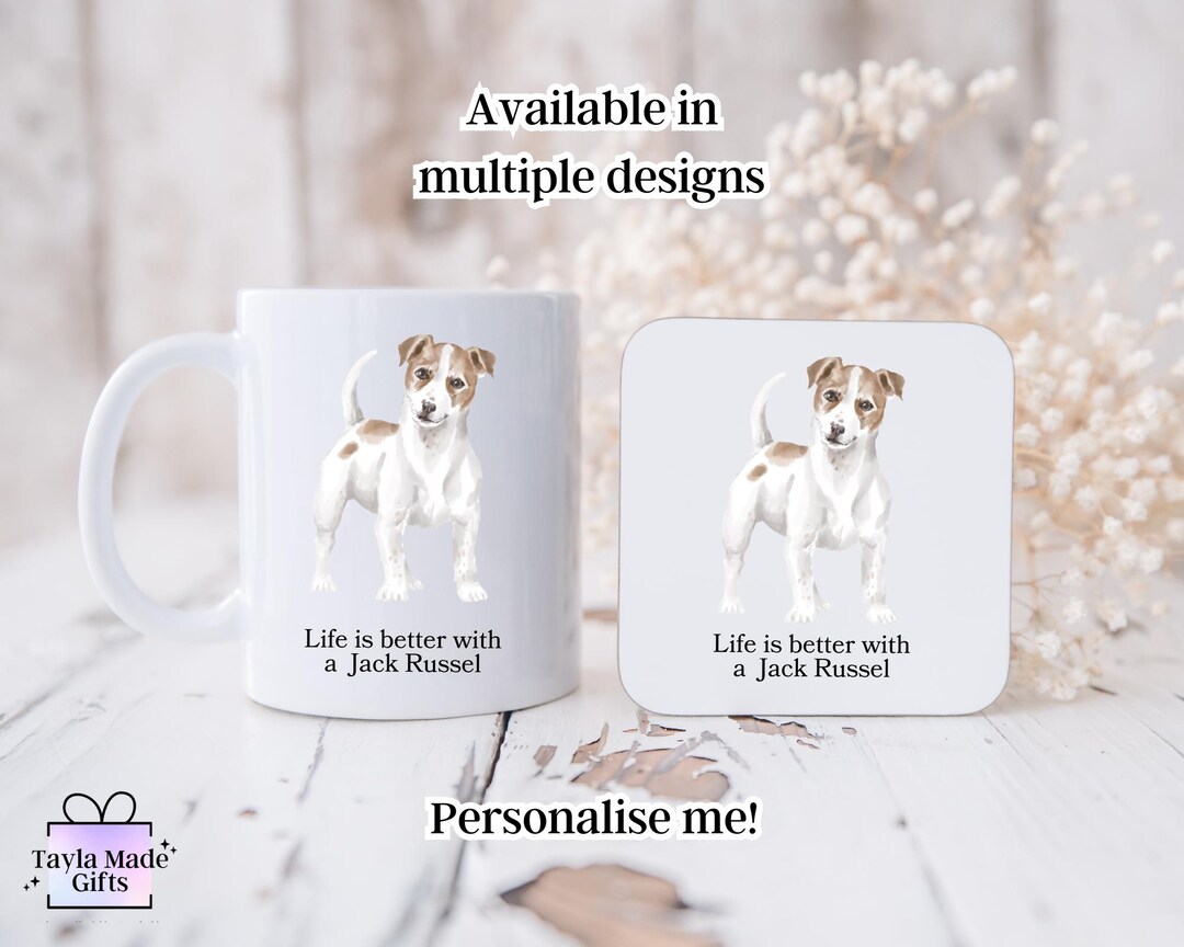 Personalized Jack Russell Mug and Coaster Set: Dog Lover Gift - Etsy