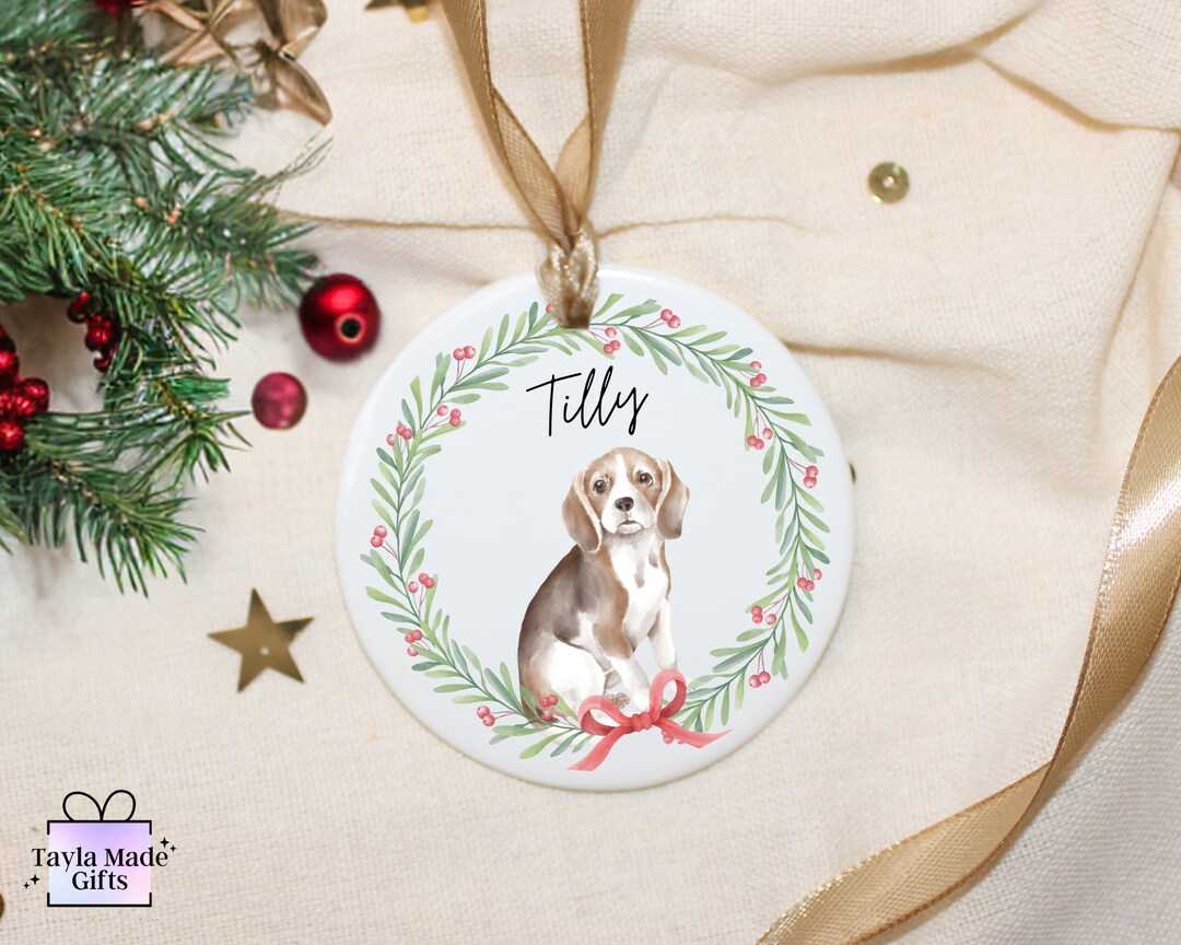 Personalized Beagle Christmas Ornament: Ceramic Keepsake Decoration - Etsy