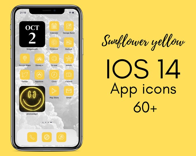 60+ Sunflower Yellow App Icons - Monochrome Yellow Ios 14 App Icons ...