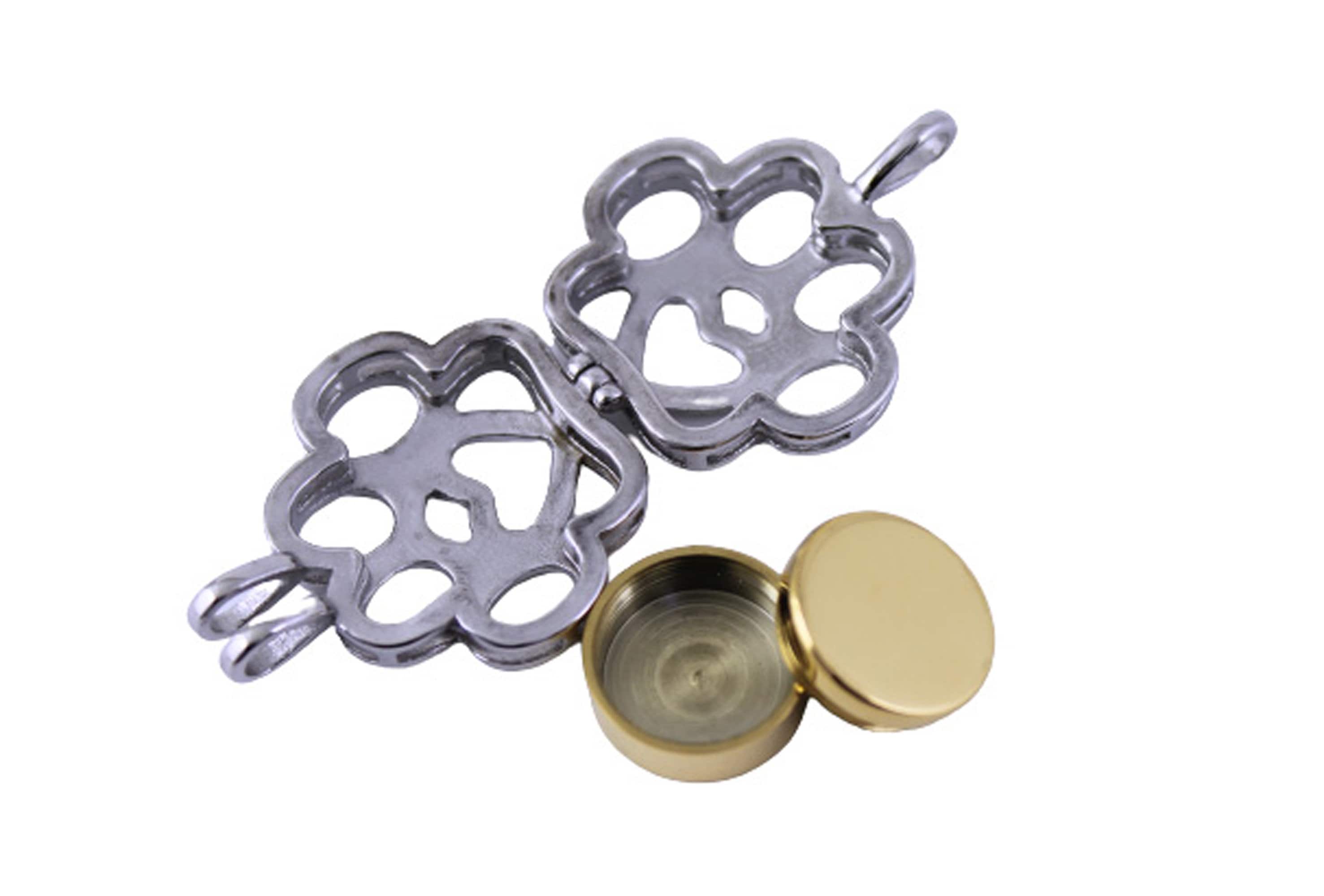Pet Paw Cage Locket With Inner Gold Capsule Cremation Memorial - Etsy