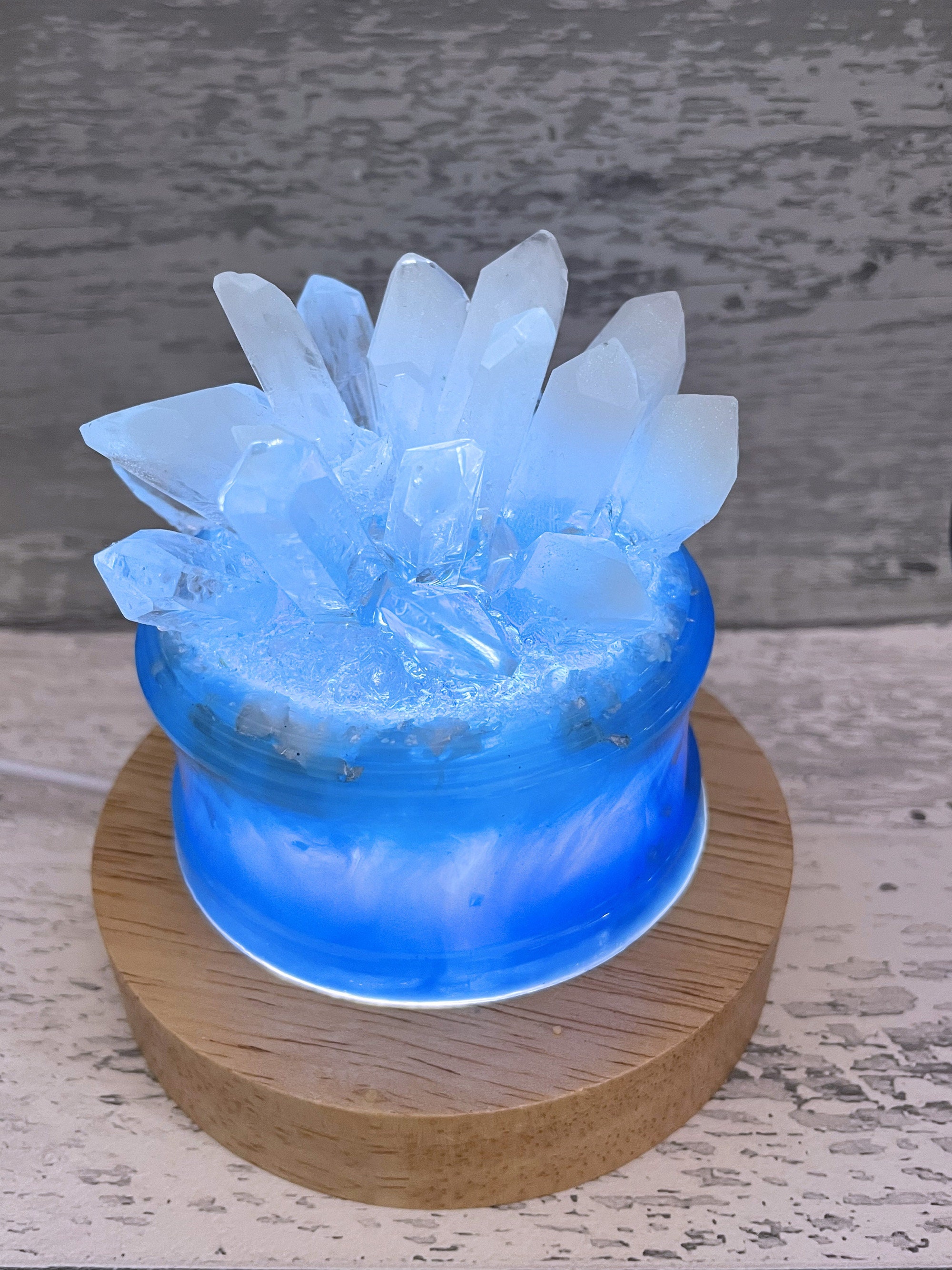 Light Blue and White Geode Quartz Cluster Small Cylinder - Etsy