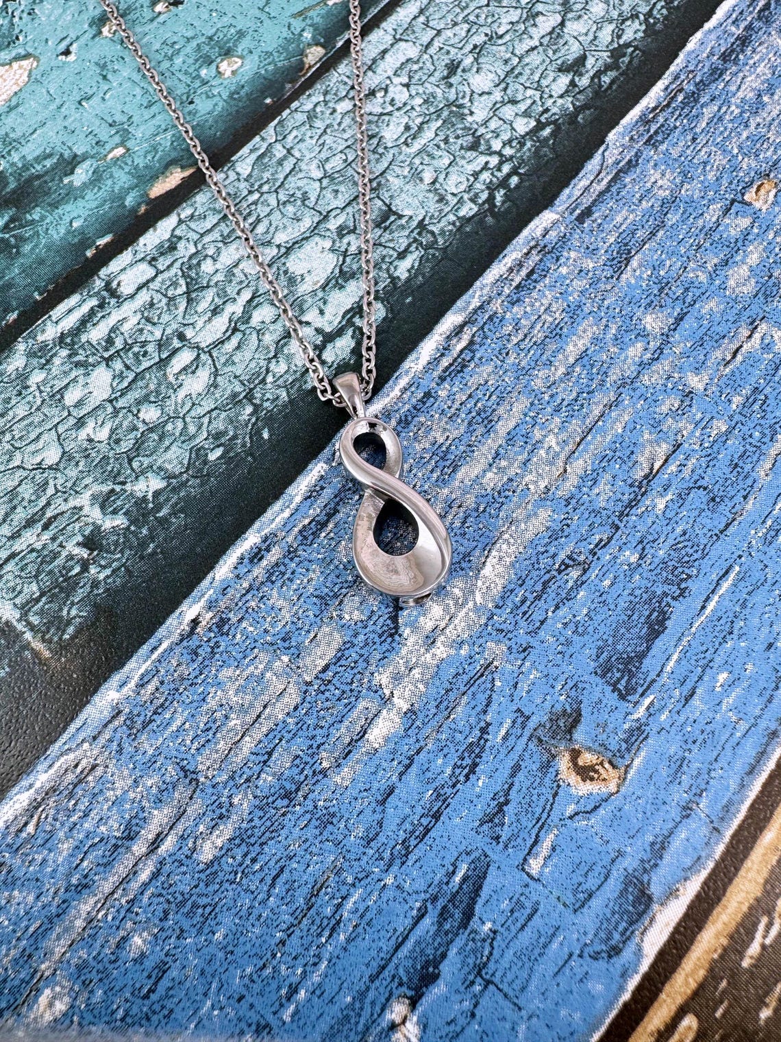 Stainless Steel Infinity Forever Cremation Ashes Urn Jewellery Pendant ...