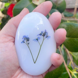 Forget Me Not Pebble Pocket Urn, Memorial Ashes Keepsake Mini Urn, Palm ...