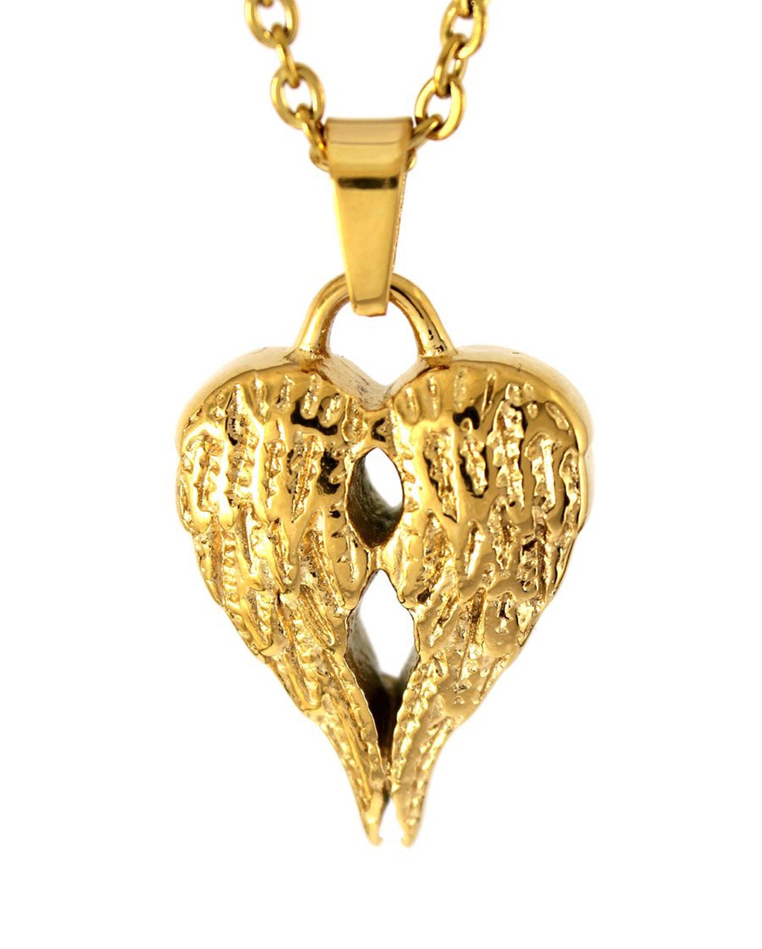 Gold Angel Wings Double Chambers Cremation Ashes Memorial Keepsake ...
