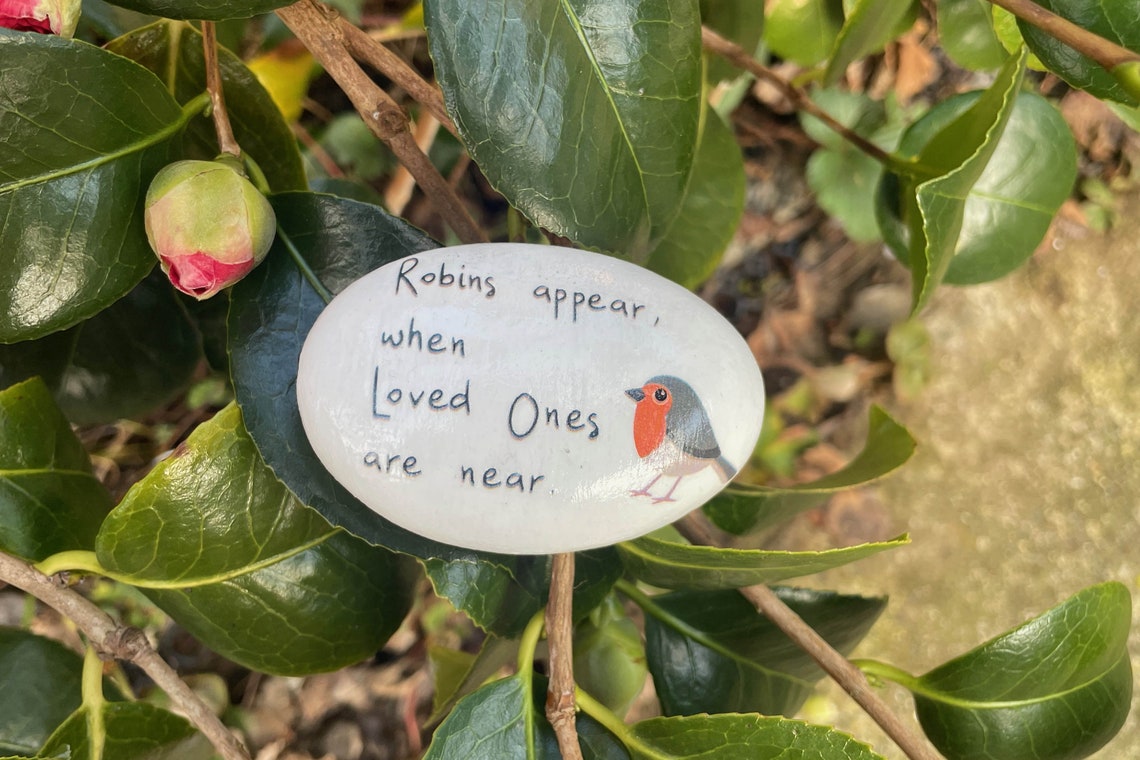 Robins Appear Pebble/stone Urn Cremation Memorial Ashes - Etsy