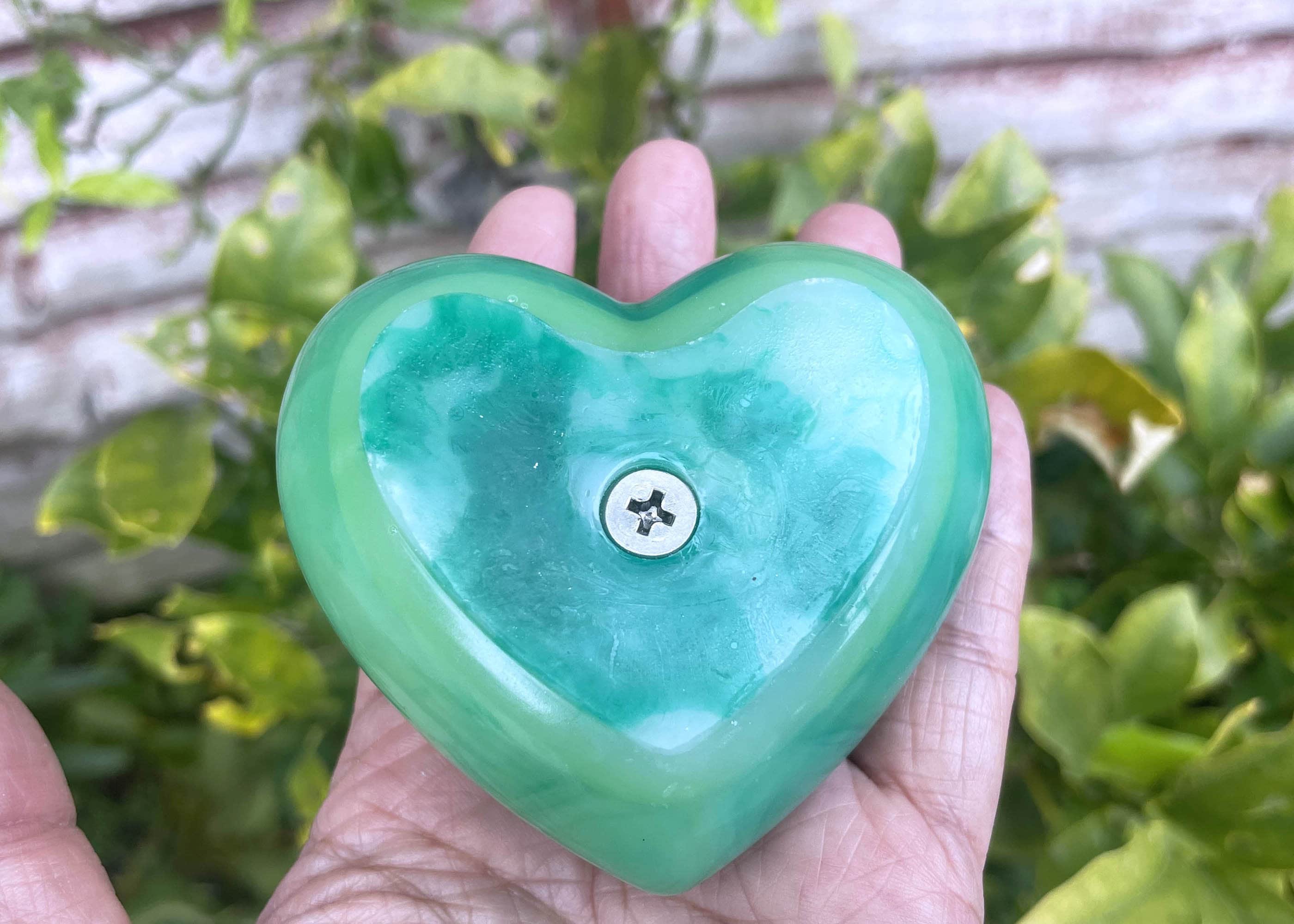 Crystal Sunflower Green Heart Pocket Urn, Memorial Ashes Keepsake Mini ...