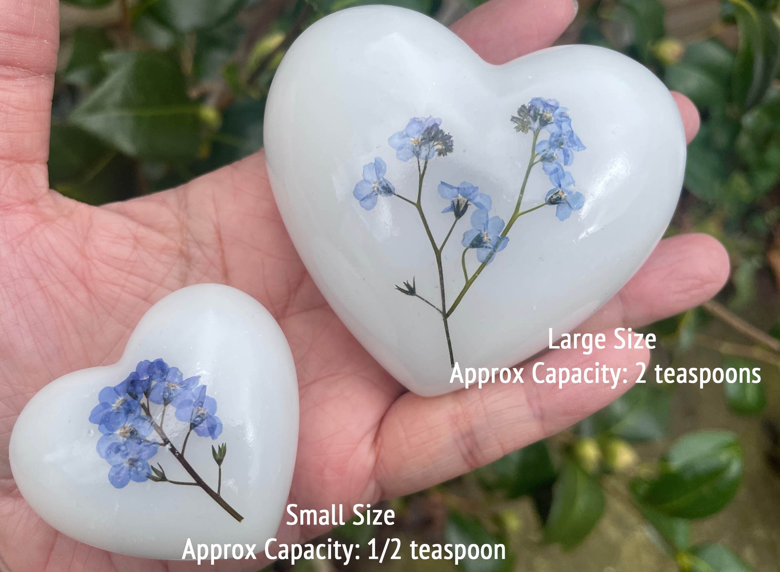 Small Forget Me Not Heart Pocket Urn Memorial Ashes Keepsake - Etsy
