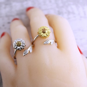 Sterling Silver Gold Sunflower Cremation Memorial Keepsake Urn Ring ...