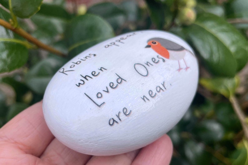 Robins Appear Pebble/stone Urn, Cremation Memorial Ashes Keepsake Mini ...
