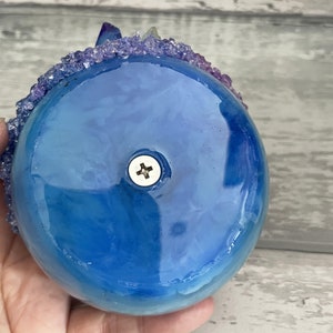 Galaxy Colors Geode Quartz Cluster 80mm Large Sphere Funeral Cremation ...