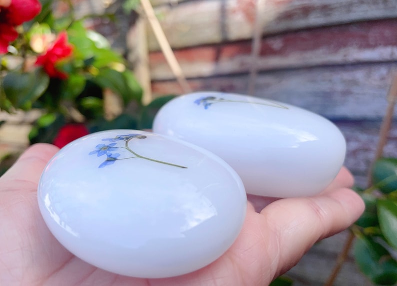 Forget Me Not Pebble Pocket Urn, Memorial Ashes Keepsake Mini Urn, Palm ...